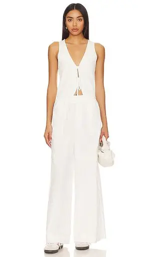 Show Me Your Mumu Time Out Tie Top - White Rib Knit