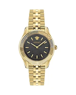Versace Greca Time Petite Watch - Black/gold