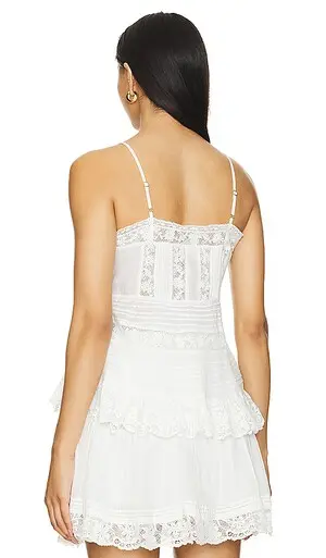 LoveShackFancy Charlieann Voile Lace Top - Bright White