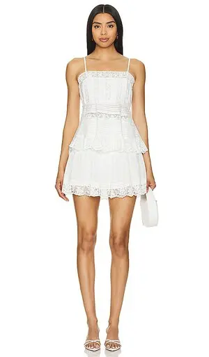 LoveShackFancy Charlieann Voile Lace Top - Bright White