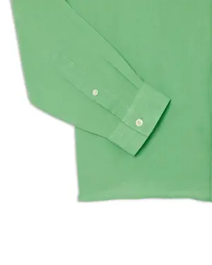 Lacoste Linen Regular Fit Button Down Shirt - Green