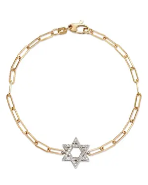 Bloomingdale'S Diamond Star Of David Bracelet - White/gold