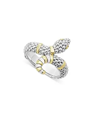 Lagos 18k Yellow Gold & Sterling Silver Snake Ring - Silver/gold
