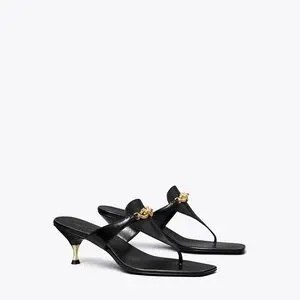 Tory Burch Jessa Low Heel Sandals - Perfect Black