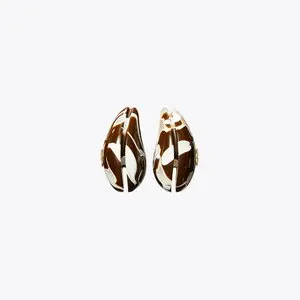 Tory Burch Wave Earring Brown Swirl