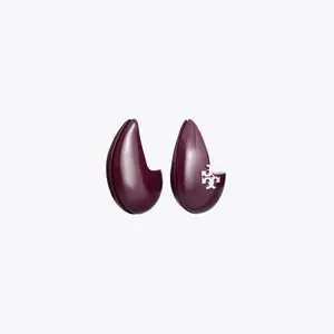 Tory Burch Wave Earring Eggplant