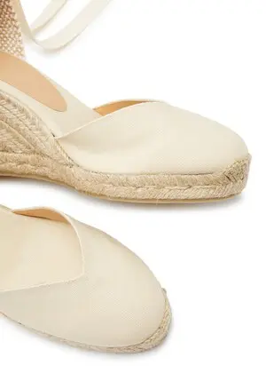 CastaÑer Chiara 80 Canvas Wedge Espadrilles - Ivory