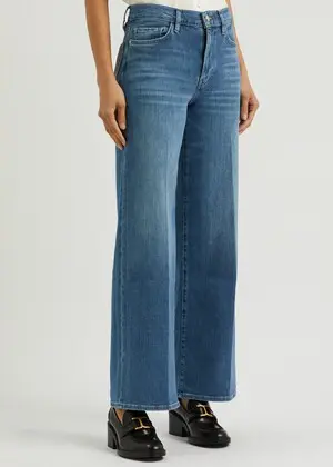 FRAME Le Slim Palazzo Wide-leg Jeans - Dark Blue