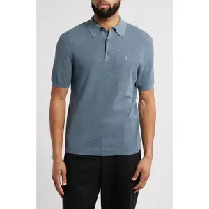 ALLSAINTS Aubrey Ribbed Polo Como Blue