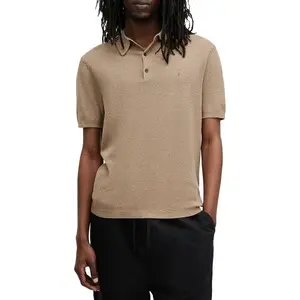 ALLSAINTS Aubrey Ribbed Polo Fawn Brown