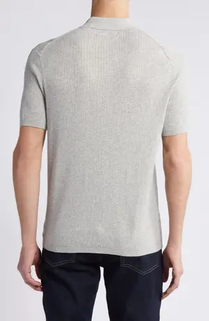 ALLSAINTS Aubrey Ribbed Polo - Grey Marl