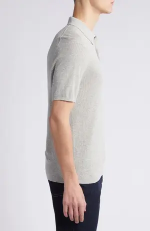 ALLSAINTS Aubrey Ribbed Polo - Grey Marl