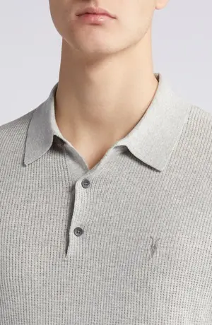 ALLSAINTS Aubrey Ribbed Polo - Grey Marl
