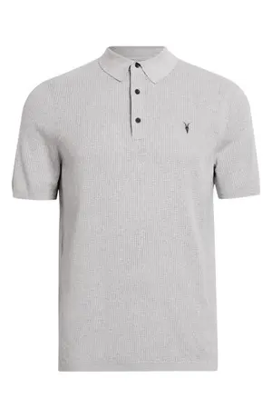 ALLSAINTS Aubrey Ribbed Polo - Grey Marl