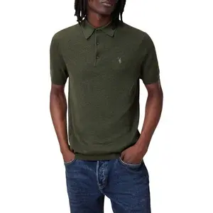 ALLSAINTS Aubrey Ribbed Polo Kombu Green