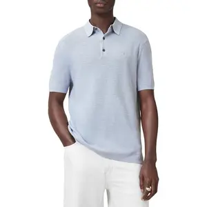 ALLSAINTS Aubrey Ribbed Polo Shore Blue