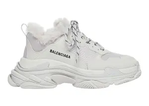 Balenciaga Triple S Fake Fur Sneakers