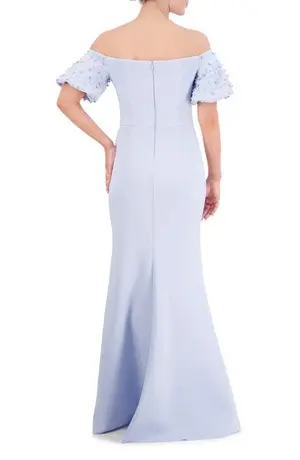 Eliza J Beaded Off-the-shoulder Gown