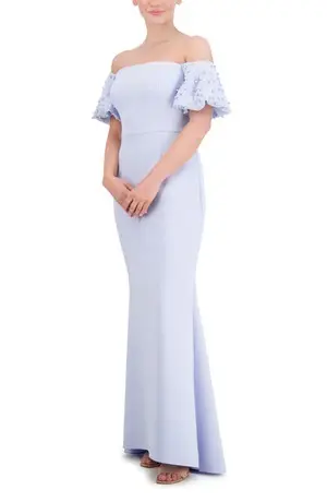 Eliza J Beaded Off-the-shoulder Gown