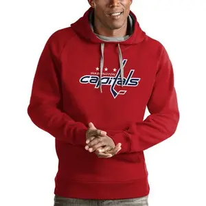 ANTIGUA Washington Capitals Logo Victory Pullover Hoodie - Red