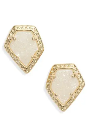 Kendra Scott Kendra Scott Tessa Framed Stud Earrings Gold/iridescent Drusy