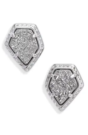 Kendra Scott Kendra Scott Tessa Framed Stud Earrings Silver/platinum Drusy