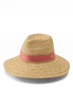 Helen Kaminski Leoni Raffia Sun Hat - Natural/ Pomelo