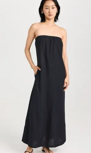 Stateside Linen Column Maxi Dress
