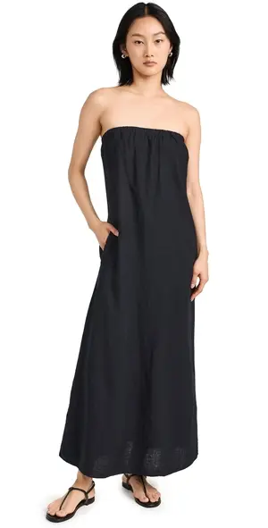 Stateside Linen Column Maxi Dress