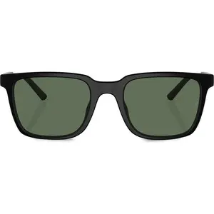 Oliver Spencer Roger Federer Rectangular Sunglasses - Matte Black Polarized