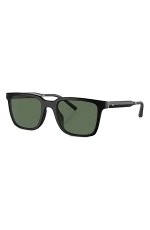 Oliver Spencer Roger Federer Rectangular Sunglasses - Matte Black Polarized