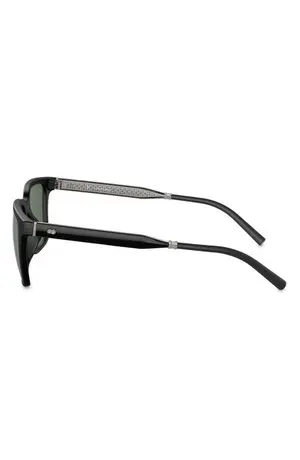 Oliver Spencer Roger Federer Rectangular Sunglasses - Matte Black Polarized