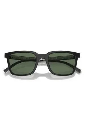 Oliver Spencer Roger Federer Rectangular Sunglasses - Matte Black Polarized