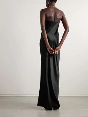 SALON 1884 Net Sustain Linea Strapless Silk-satin Gown