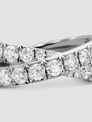 David Yurman Dy Crossover Band Ring In Platinum