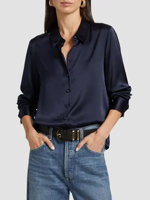 Cami Nyc Crosby Silk Blouse - Navy