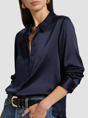 Cami Nyc Crosby Silk Blouse - Navy