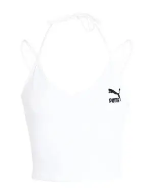 PUMA Classics Ribbed Crop Top - White