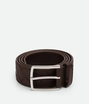 BOTTEGA  VENETA Bottega Veneta Intrecciato Leather Belt - Fondant