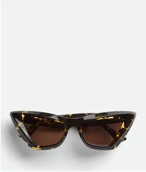 BOTTEGA  VENETA Bottega Veneta Acetate Cat Eye Sunglasses - Havana/brown