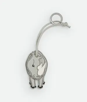 BOTTEGA  VENETA Animal Key Ring - White/agate Grey