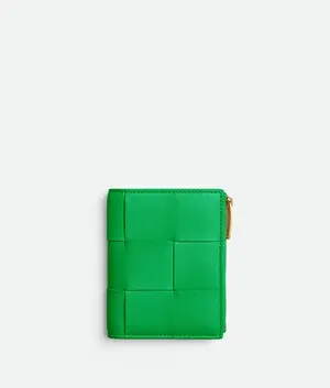 BOTTEGA  VENETA Small Cassette Bi-fold Zip Wallet - Parakeet