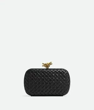 Bottega Veneta Intreccio Leather Minaudière - Black