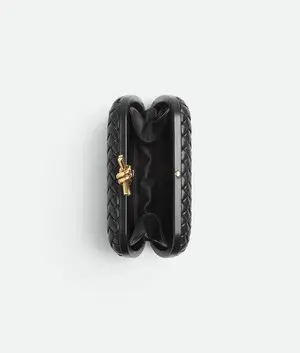 Bottega Veneta Intreccio Leather Minaudière - Black