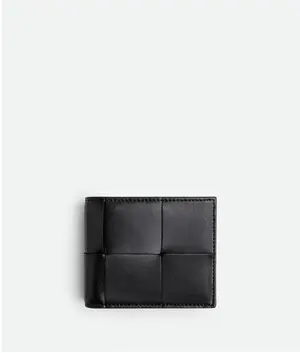 BOTTEGA  VENETA Cassette Bi-fold Wallet With Coin Purse - Black