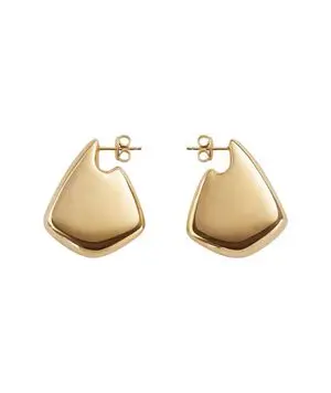 BOTTEGA  VENETA Small Fin Sterling Silver Earrings - Yellow Gold