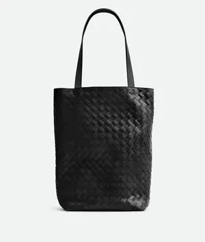 BOTTEGA  VENETA Small Intrecciato Leather Tote Bag - Black