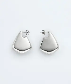 Bottega Veneta Small Fin Earrings - Silver