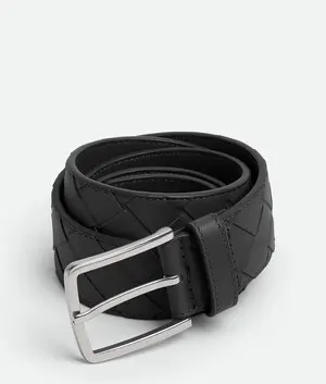 BOTTEGA  VENETA Intrecciato Weave Belt - Black