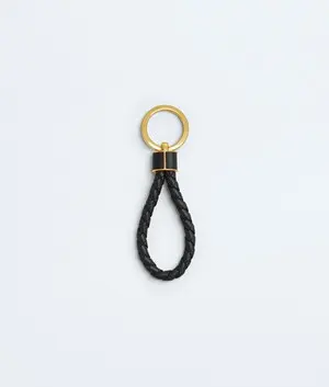 Bottega Veneta Intreccio Key Ring - Black
